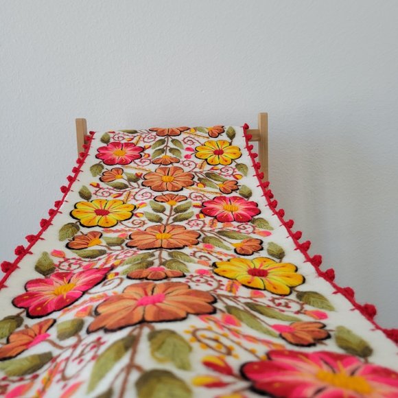Hand Crafted | Accents | Embroidery Floral Peruvian Handwoven Table ...